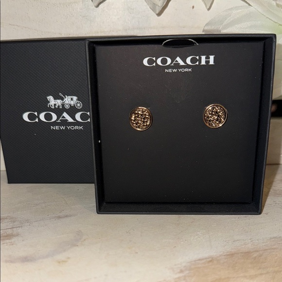 Coach | Jewelry | Coach Stud Signature Quilted Coin Boxed Stud | Poshmark
